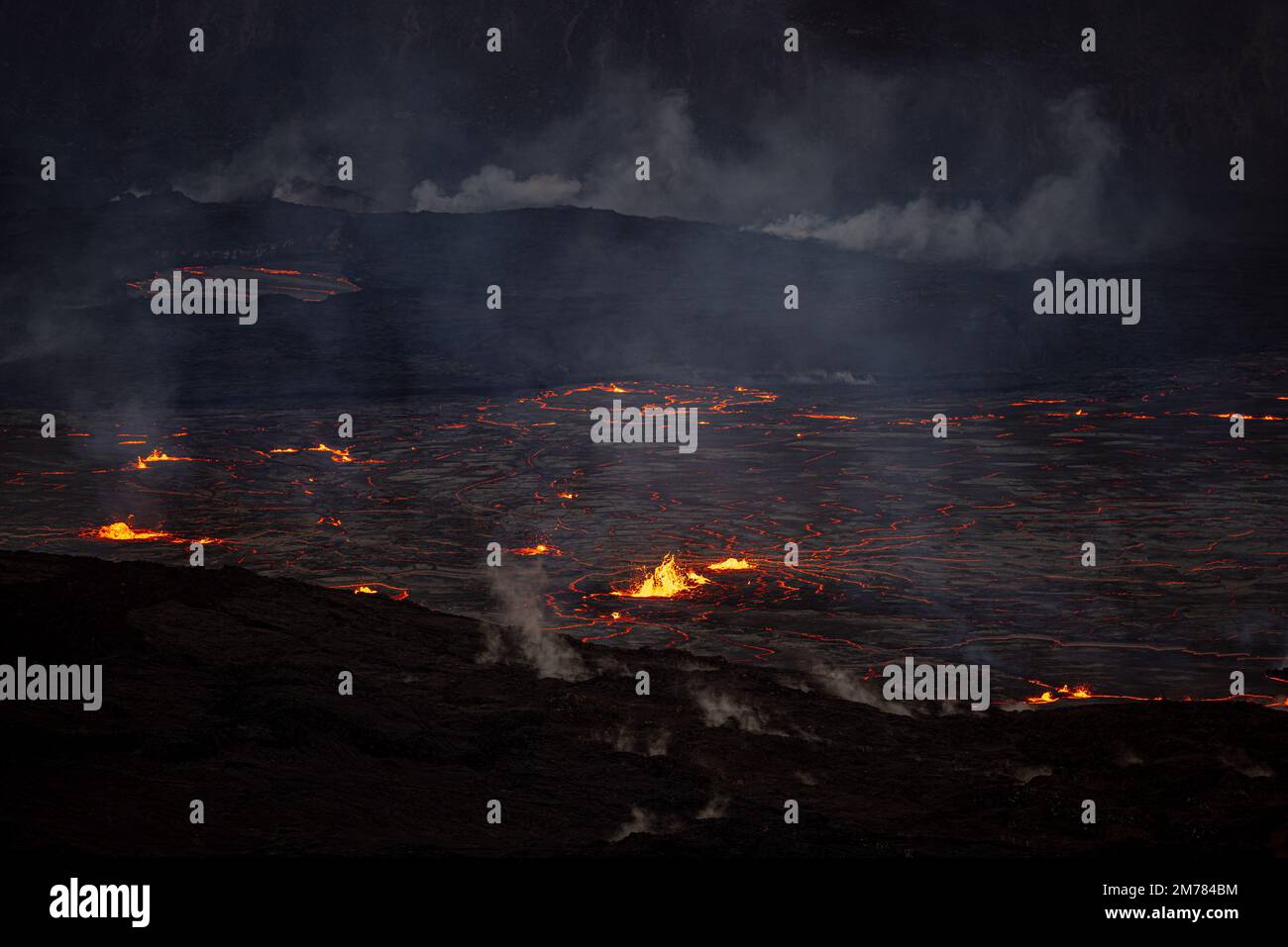 Volcano, HI, USA. 7th Jan, 2023. The volcanic eruption at Halema'uma'u ...