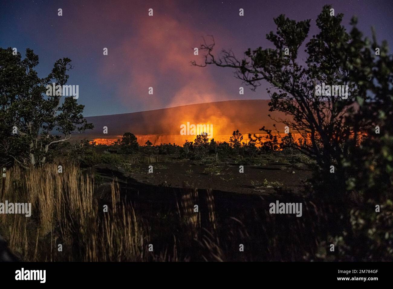Volcano, HI, USA. 7th Jan, 2023. The volcanic eruption at Halema'uma'u ...