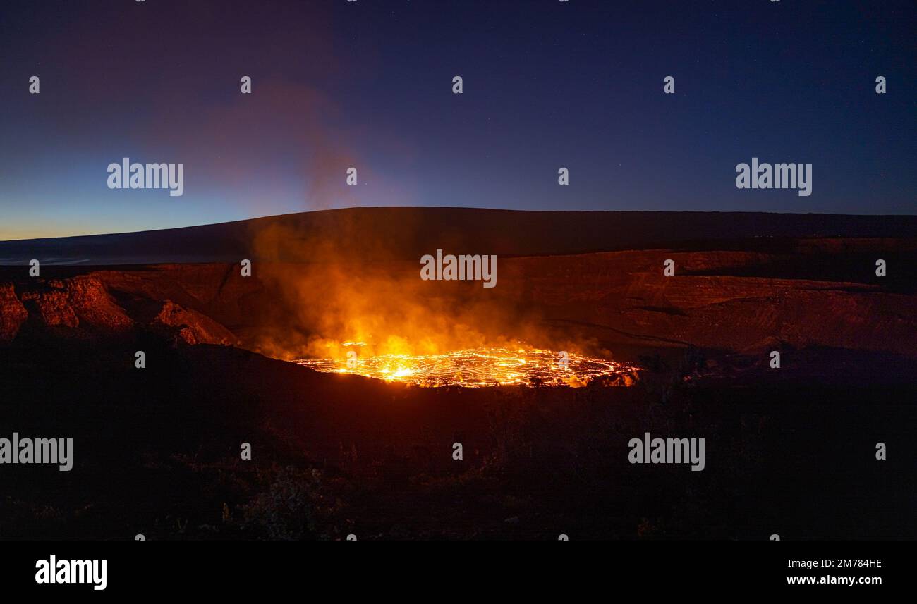 Volcano, HI, USA. 7th Jan, 2023. The volcanic eruption at Halema'uma'u ...