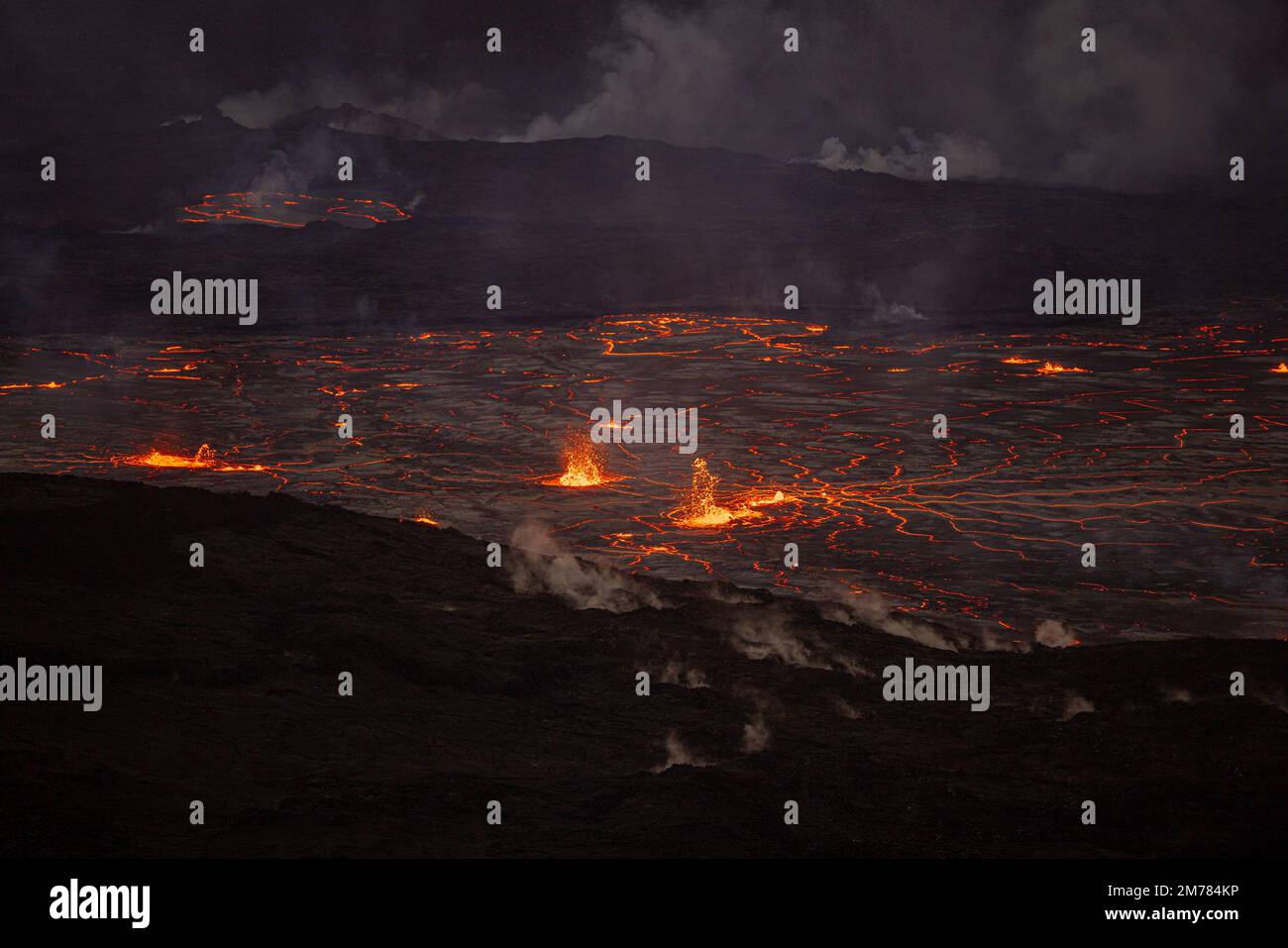Volcano, HI, USA. 7th Jan, 2023. The volcanic eruption at Halema'uma'u ...