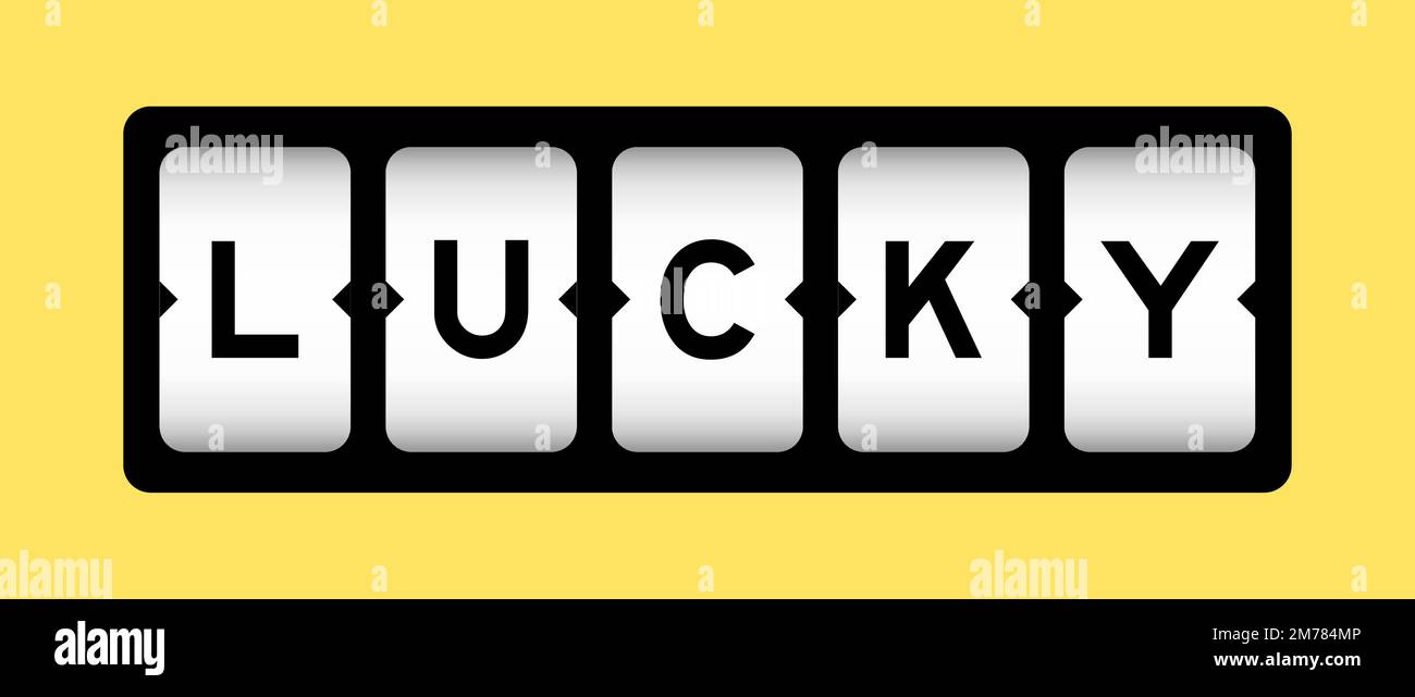 Black color in word luck on slot banner with yellow color background ...