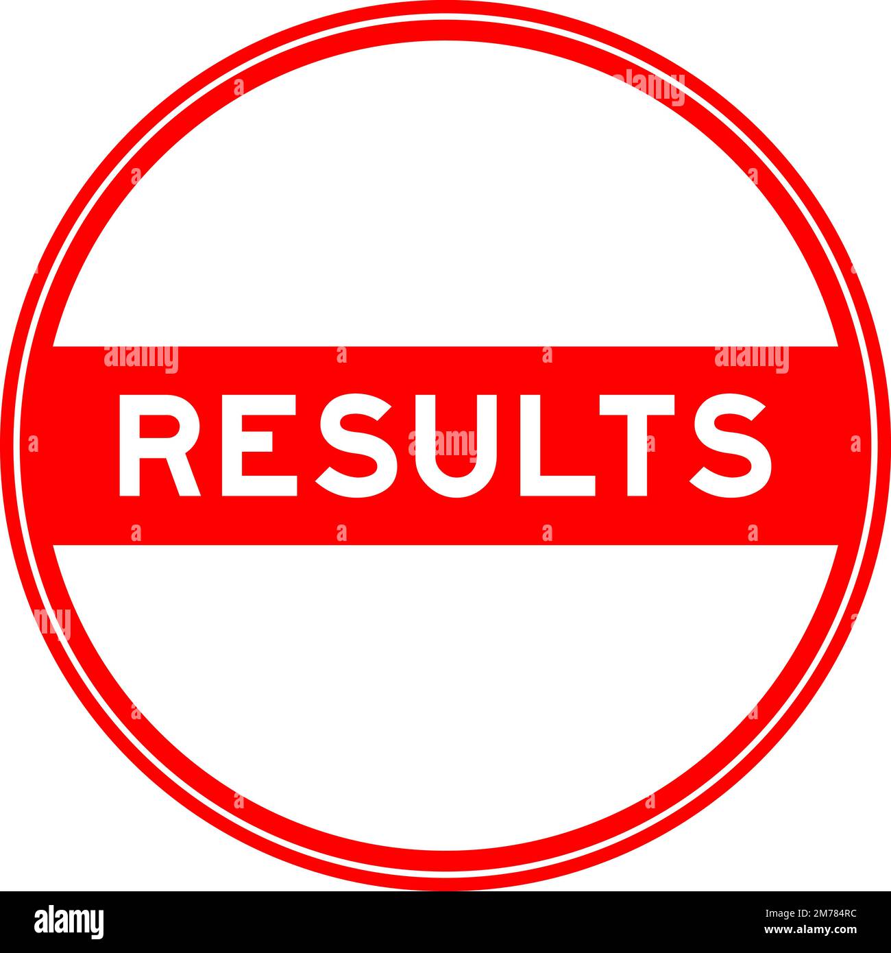 Red color round seal sticker in word results on white background Stock ...