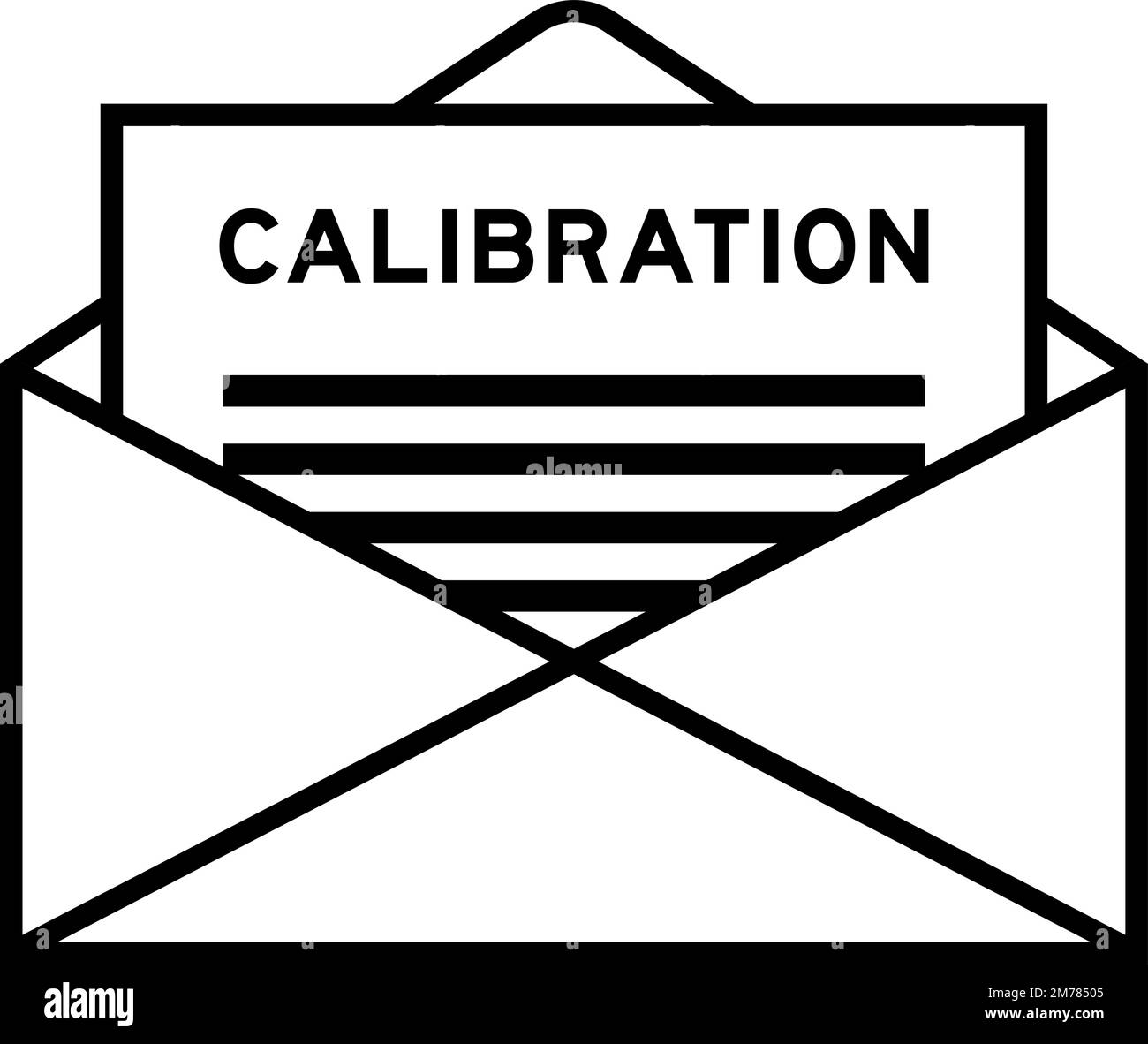 Envelope and letter sign with word calibration as the headline Stock ...