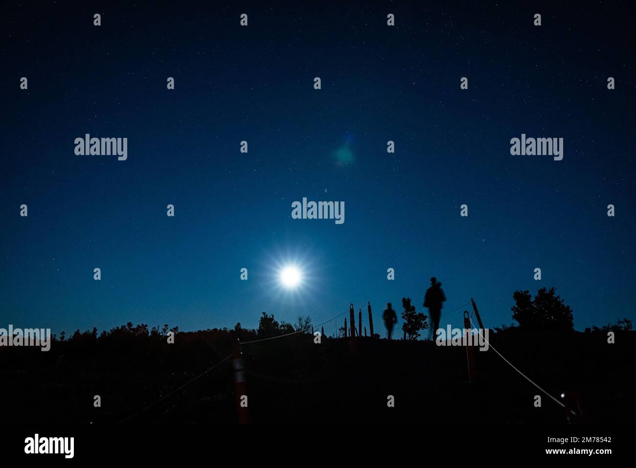 Volcano, HI, USA. 7th Jan, 2023. Moonlight walk to the observation area ...