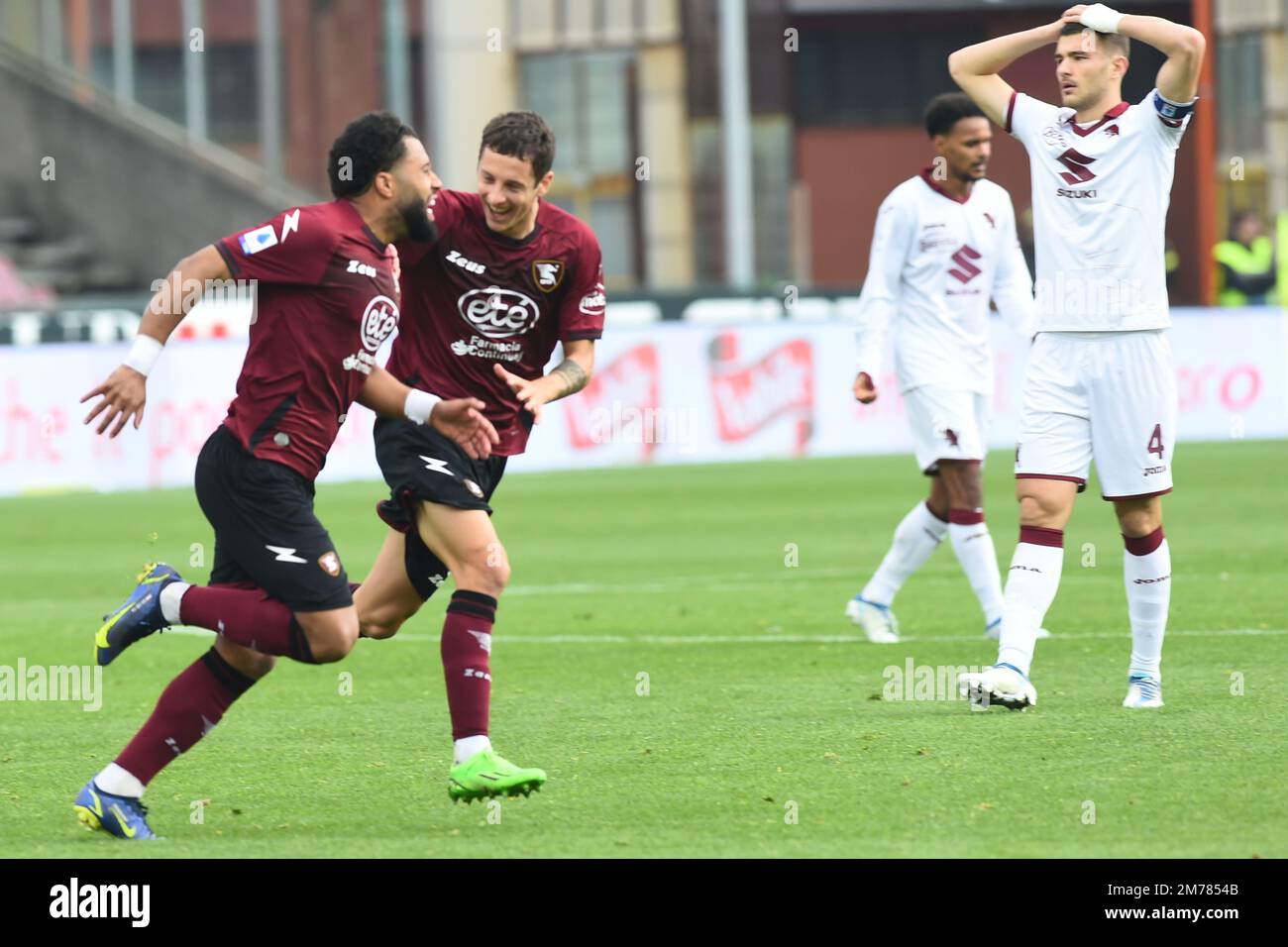 Tonny Vilhena of US Salernitana rejoices after scoring a goal of 1-1 ...