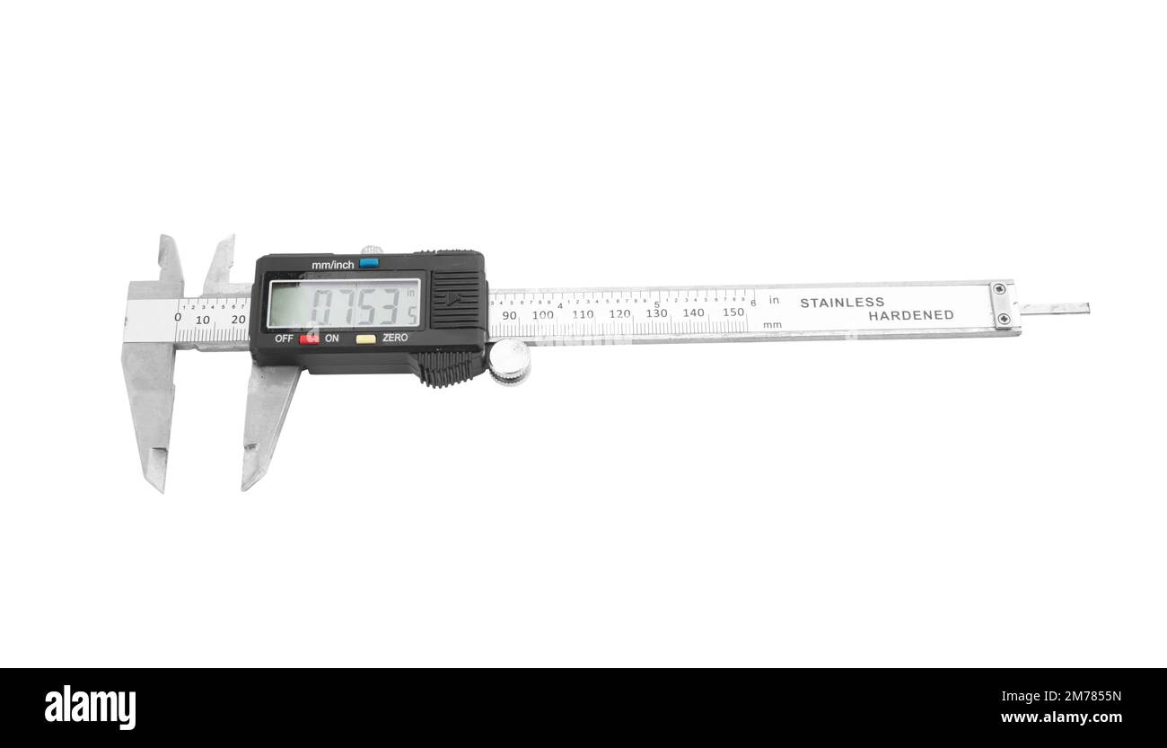 Caliper digital isolated on white background Stock Photo - Alamy