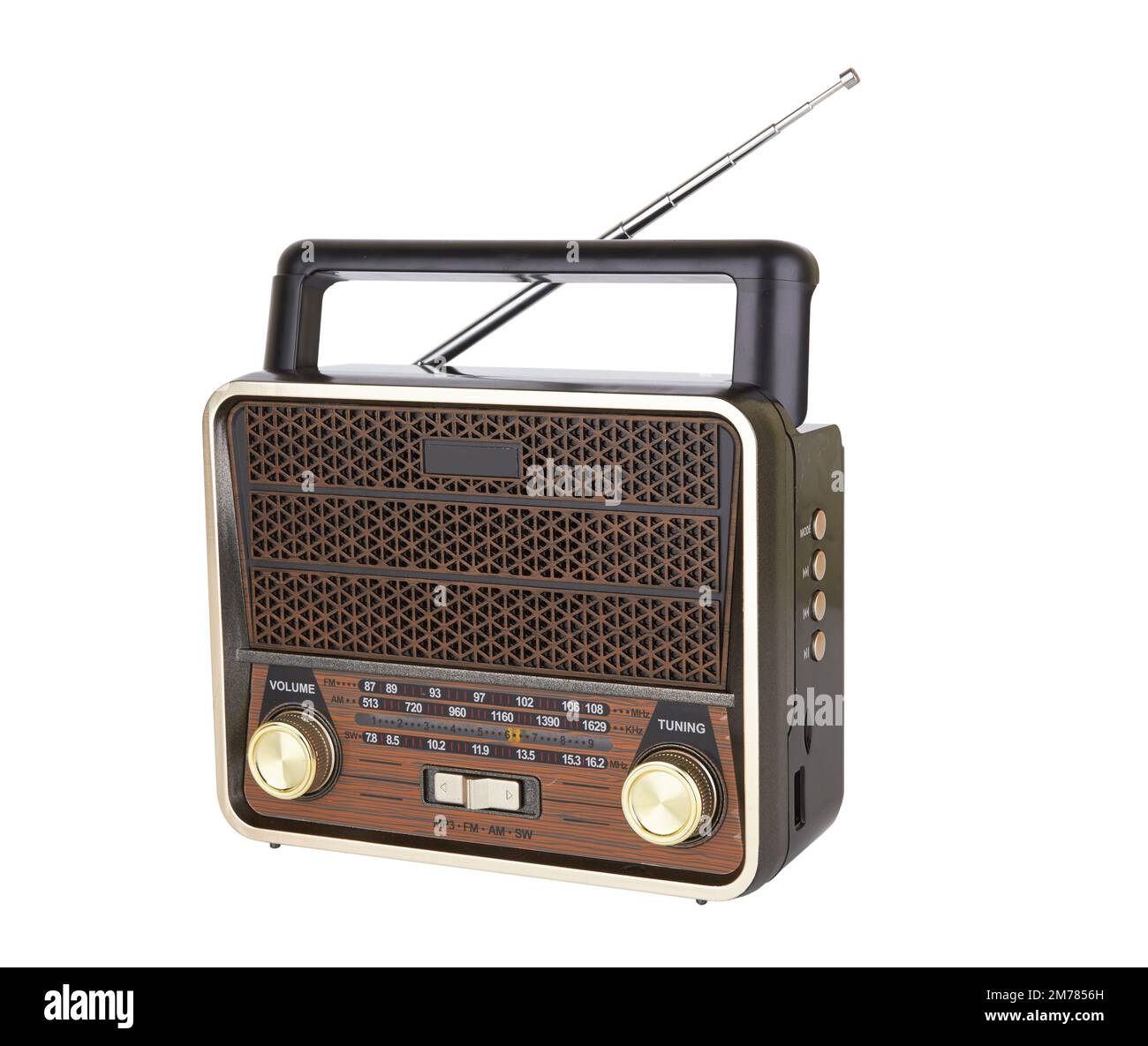 Radio retro portable receiver vintage object isolated white background ...