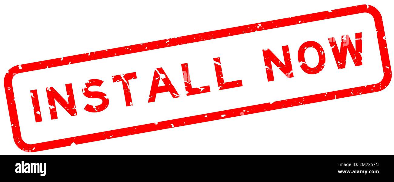 Grunge red install now word square rubber seal stamp on white background Stock Vector Image ...