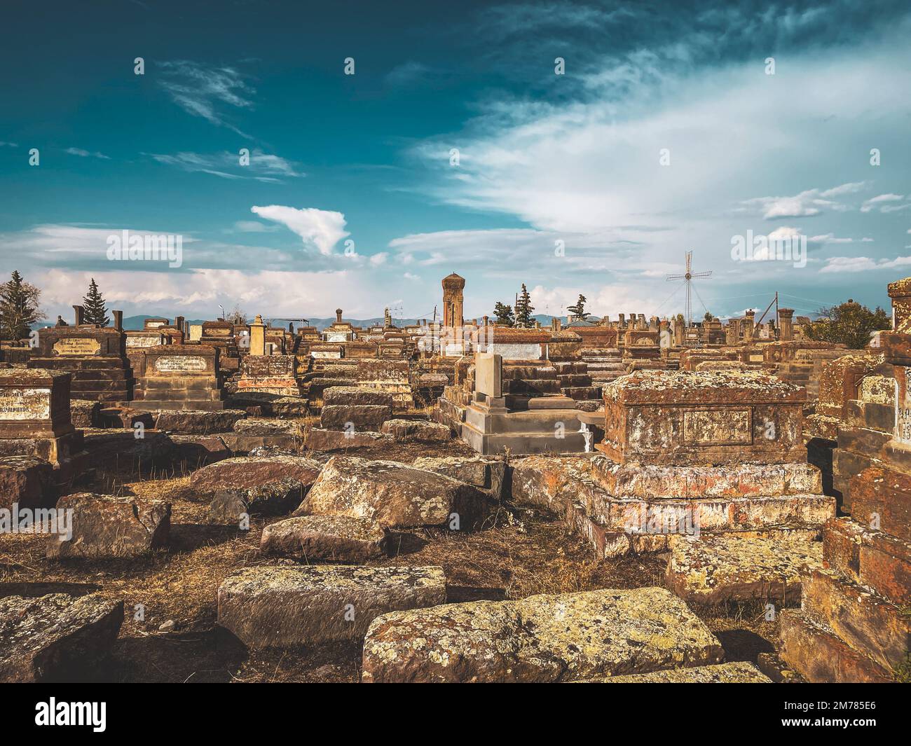 The ancient tombs in the historical cemetery of Noratus in Armenia ...