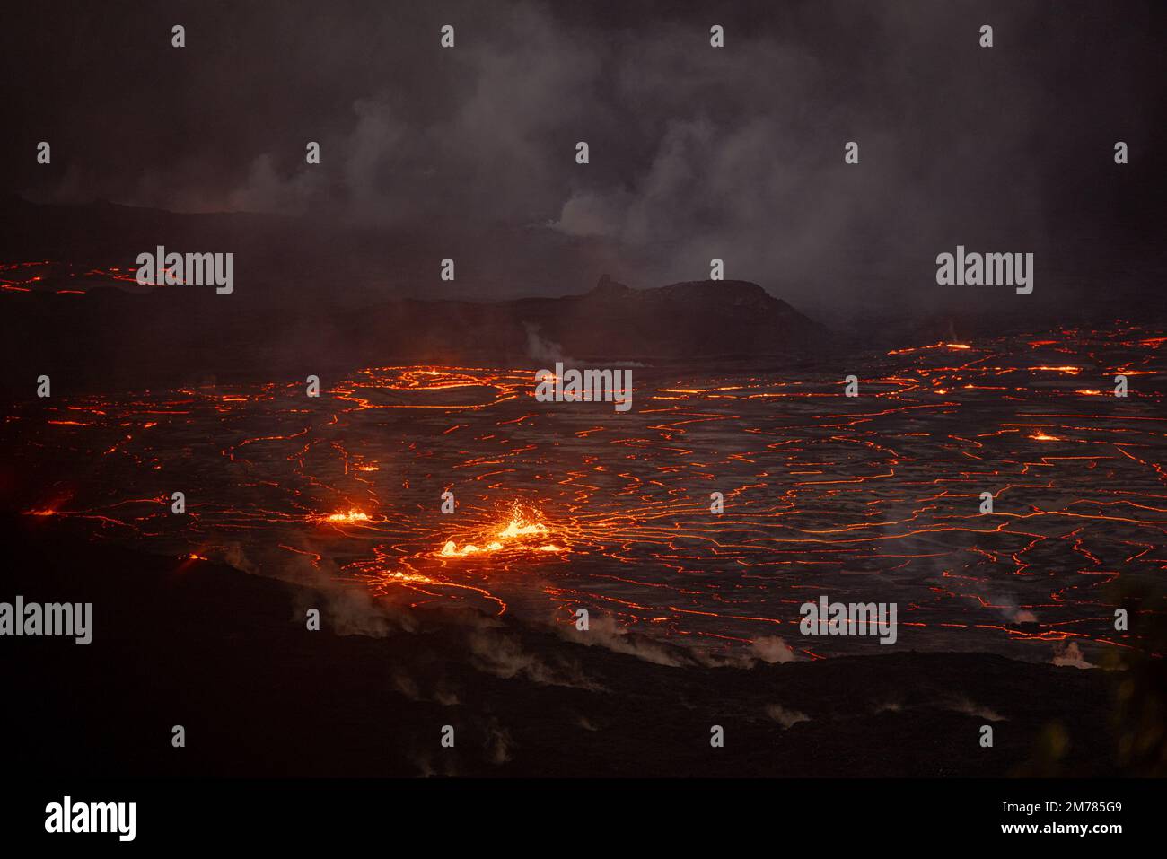 Volcano, HI, USA. 7th Jan, 2023. The volcanic eruption at Halema'uma'u Crater pictured as Hawaii ...