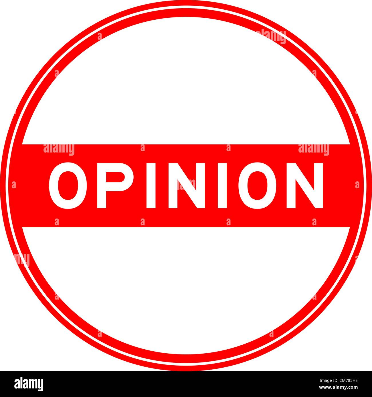 Red color round seal sticker in word opinion on white background Stock ...