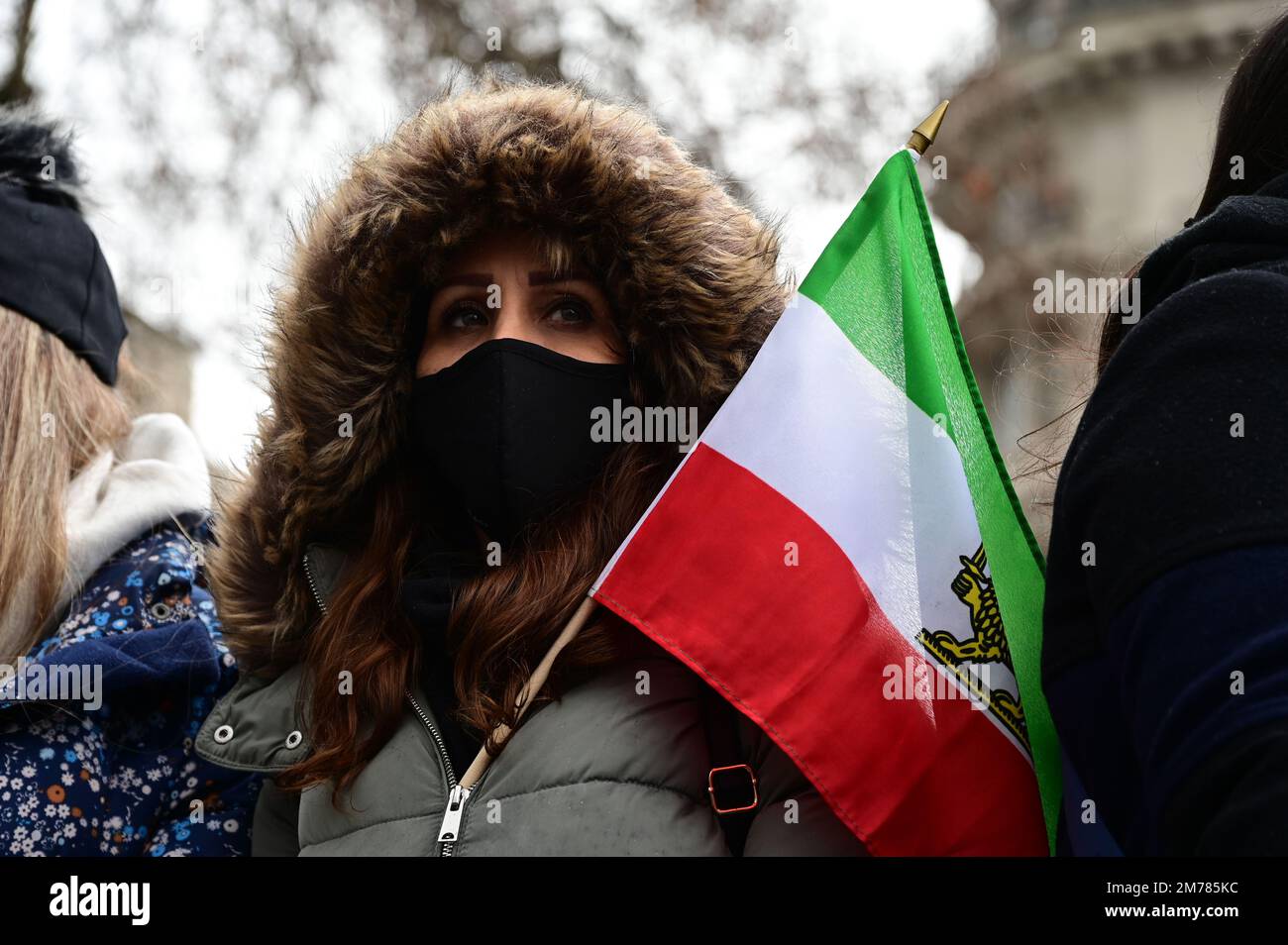 London, UK. 8th January 2023. Hundreds Iranian assembly demonstration ...