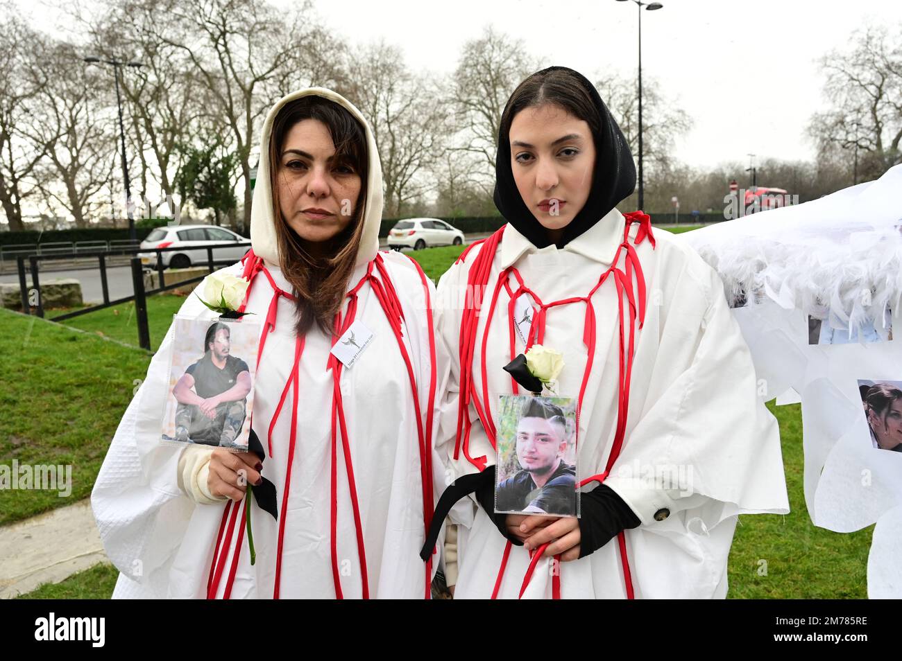 London, UK. 8th January 2023. Hundreds Iranian assembly demonstration ...