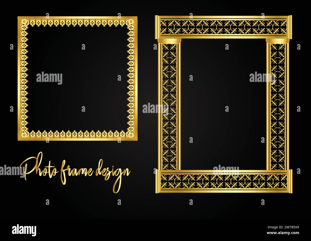 Old Antique Gold frame Isolated Decorative Carved Wood Stand Antique ...