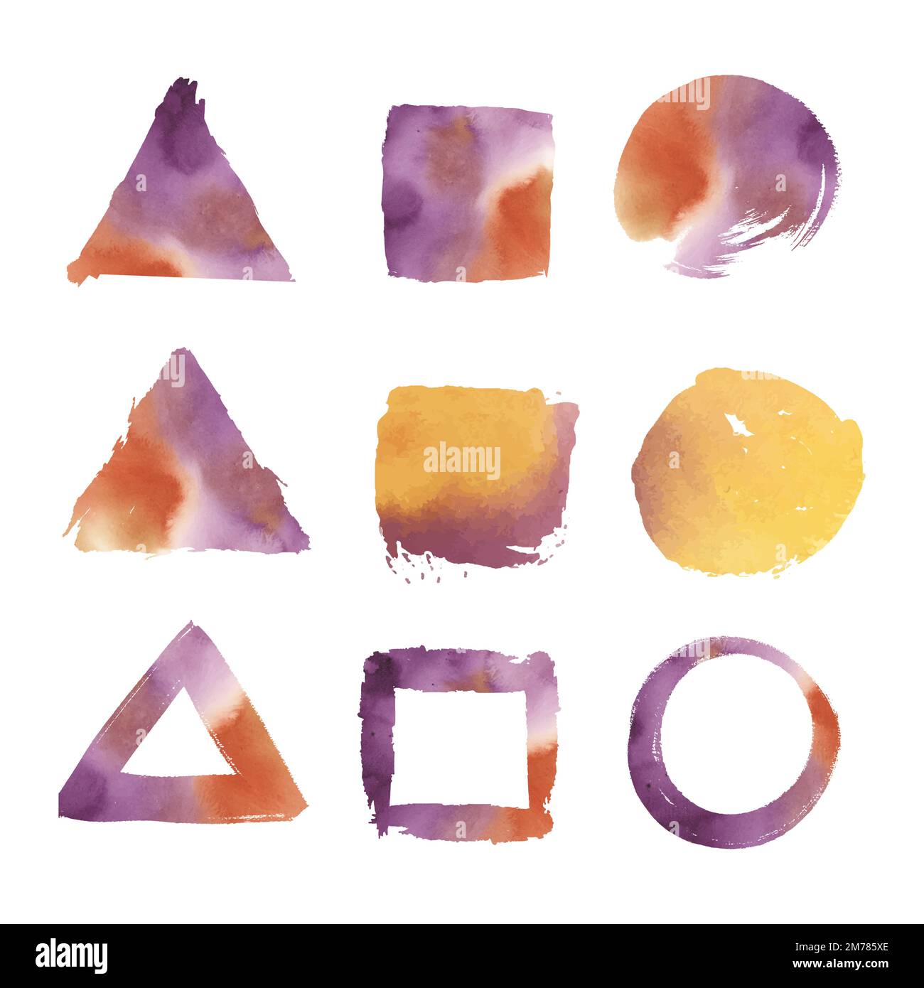 Watercolor geometric shapes vector set Stock Vector Image & Art - Alamy