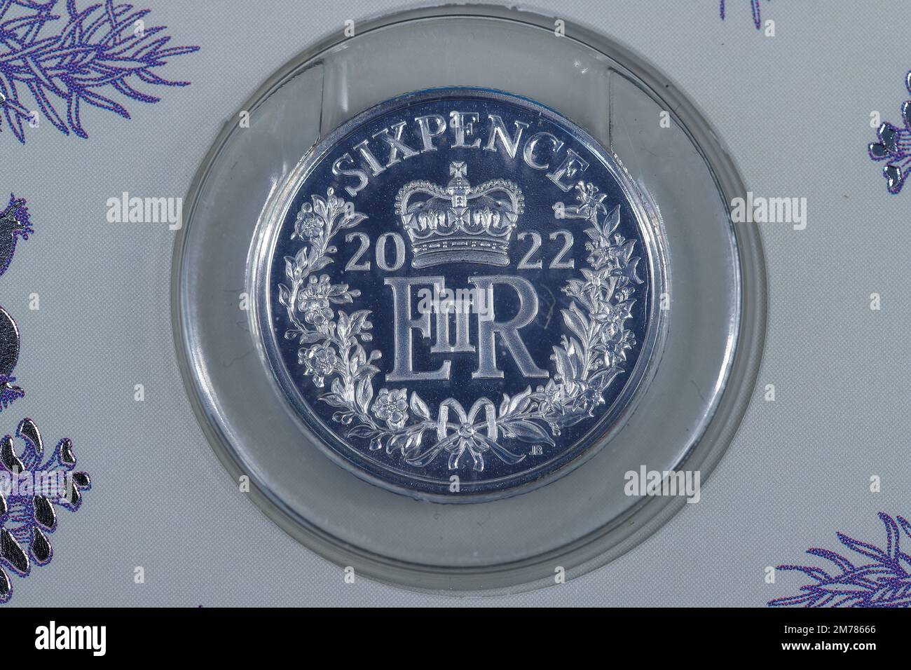 2022 Silver sixpence issued by the Royal Mint Stock Photo - Alamy