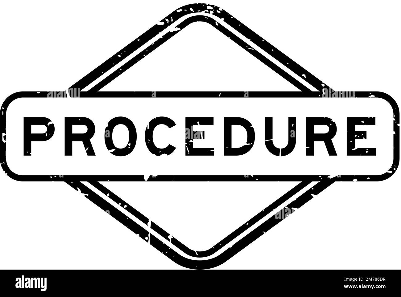 Grunge black procedure word rubber seal stamp on white background Stock ...