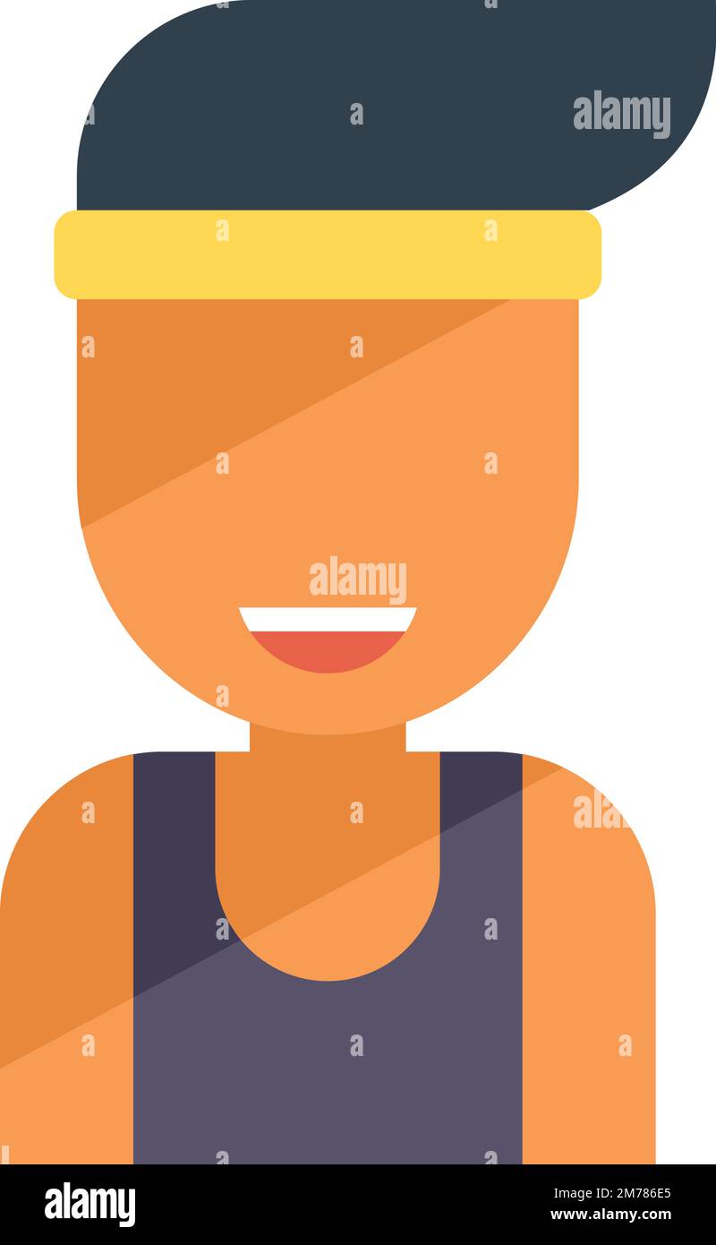Smiling teamwork icon flat vector. Friend smile. Person happy isolated ...