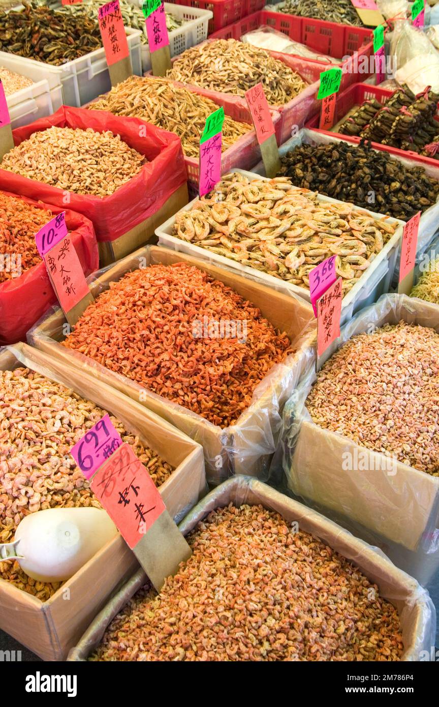 Food items neatly organized at a market in Chinatown, Vancouver ...