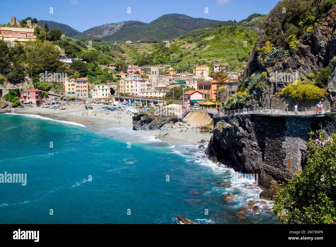 The beach and village of Monterosso al Mare is at the North end of the ...