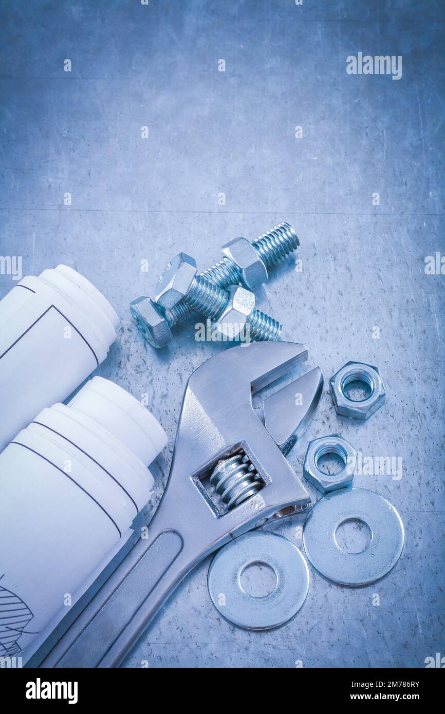 Adjustable key bolt washers nuts bolts and rolled up construction ...