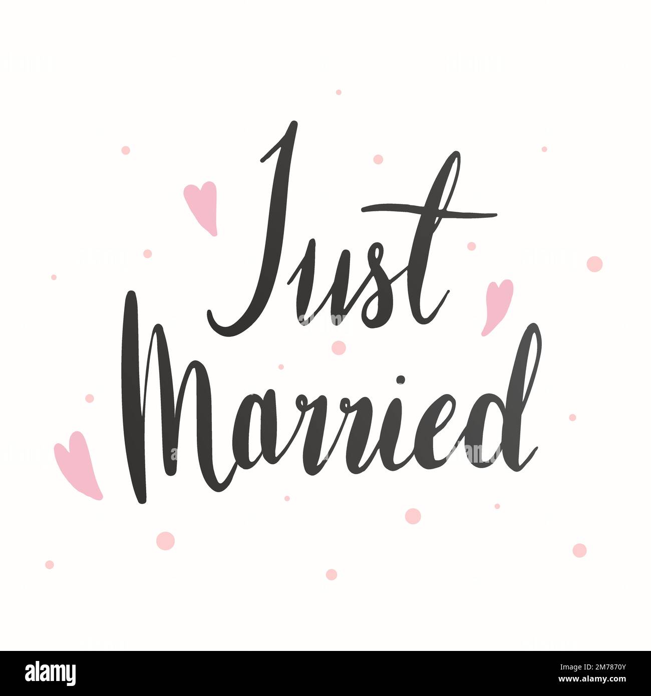 Just married typography card vector Stock Vector Image & Art - Alamy
