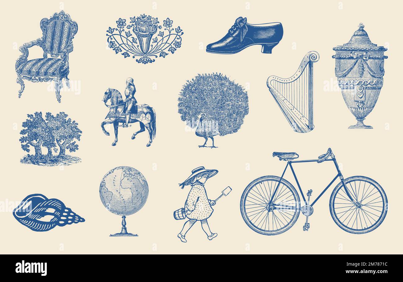 Vintage Victorian style engraving vector set Stock Vector Image & Art ...