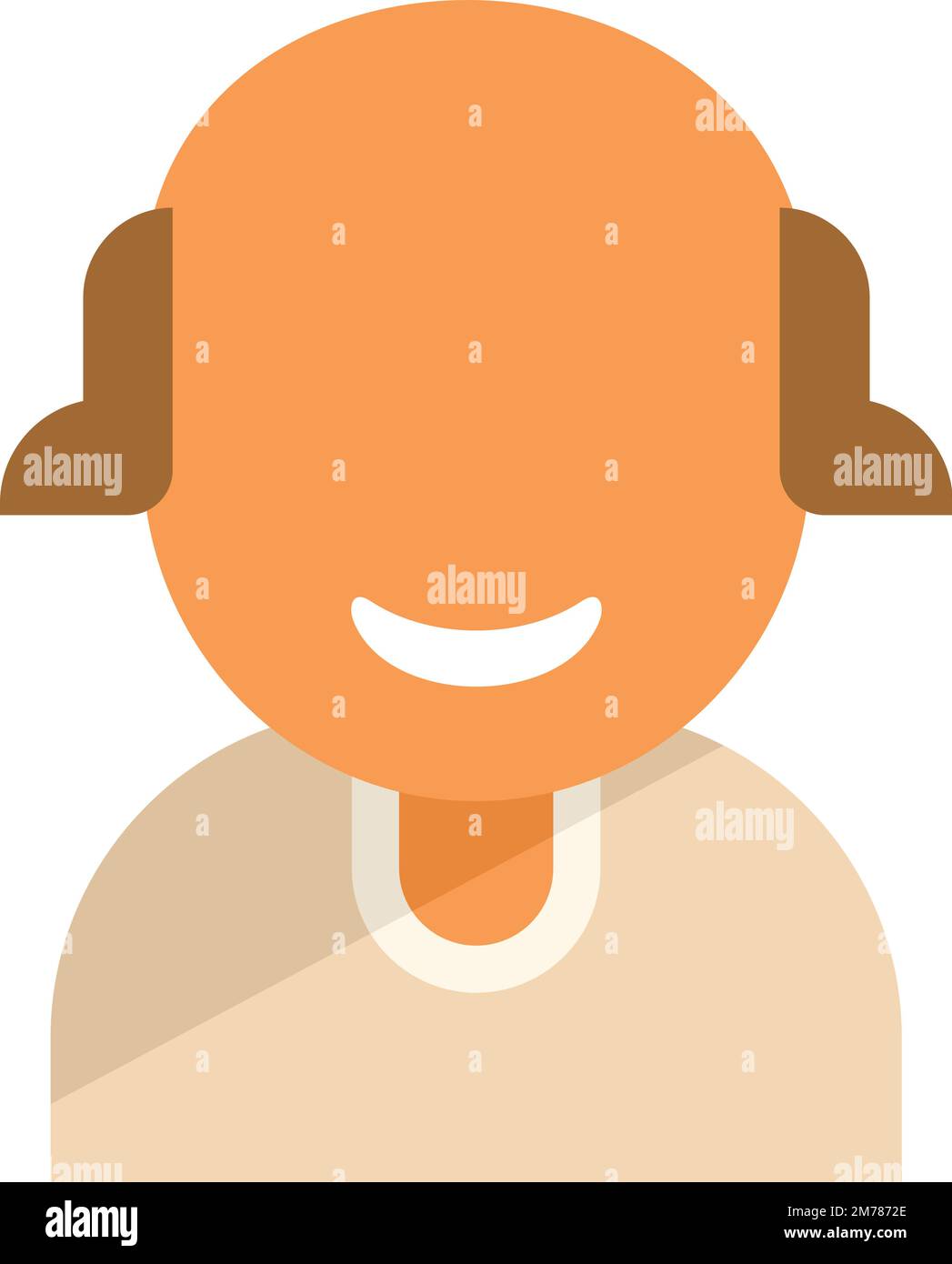 Smiling student icon flat vector. Happy person. Positive portrait ...