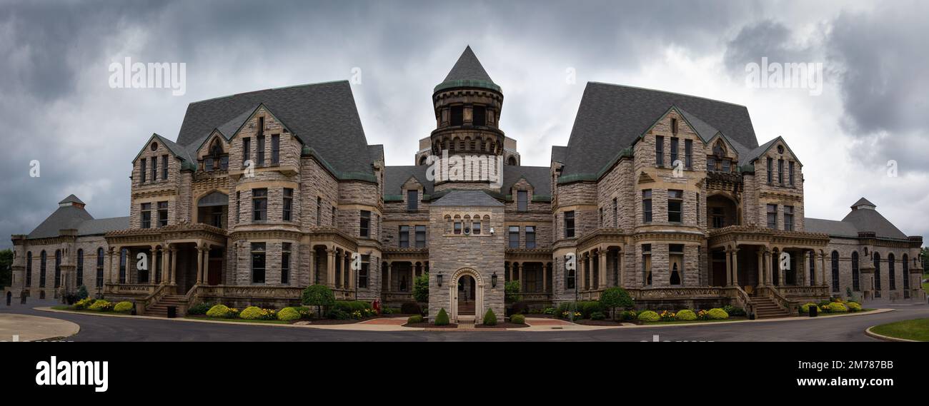 A panoramic shot of the Ohio State Reformatory in Mansfield, Ohio Stock ...