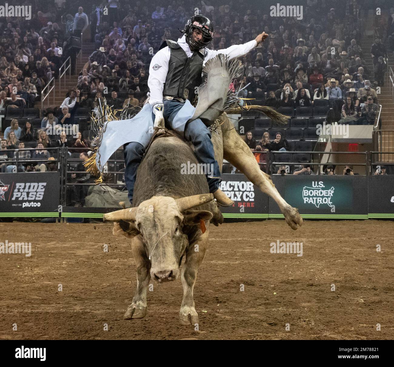 New York, New York, USA. 7th Jan, 2023. Professional bull rider JOAO ...