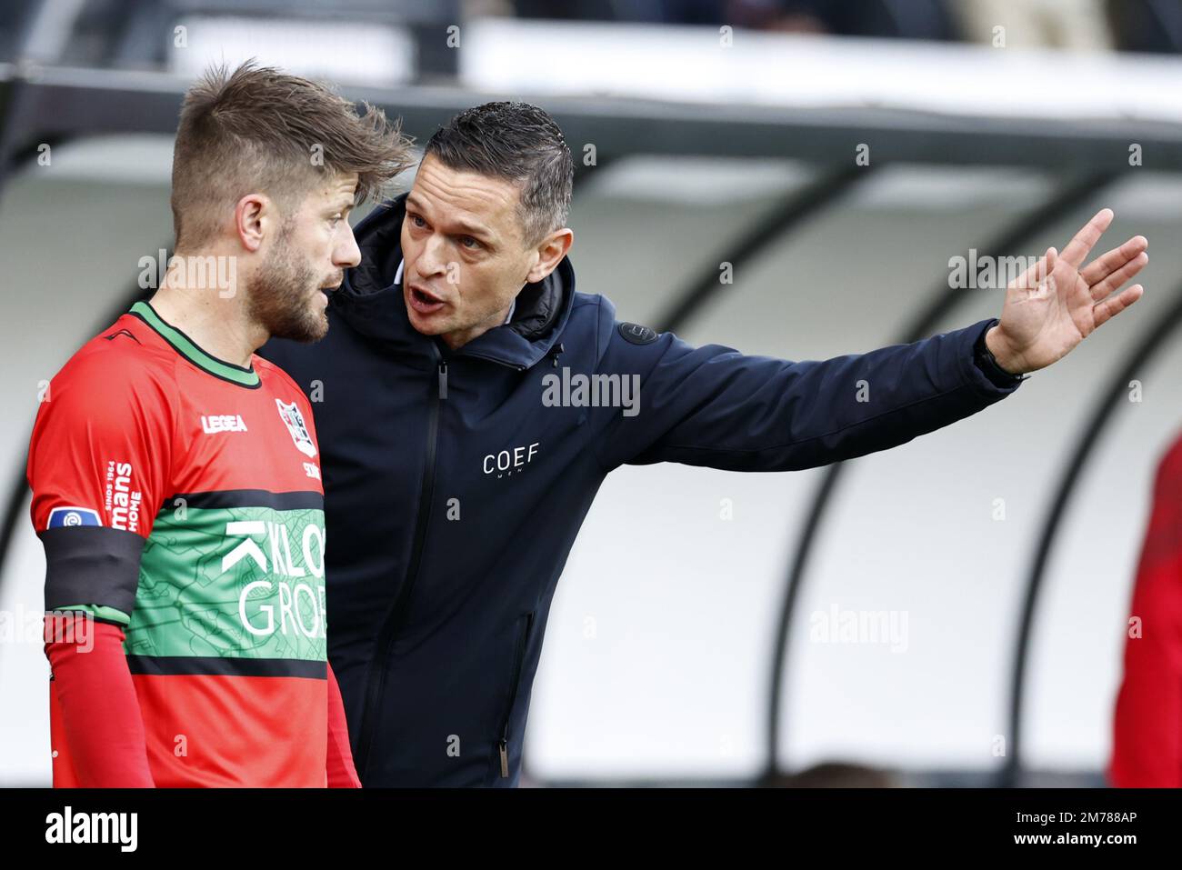 NIJMEGEN - Lasse Schone of NEC Nijmegen and NEC Nijmegen coach Rogier ...