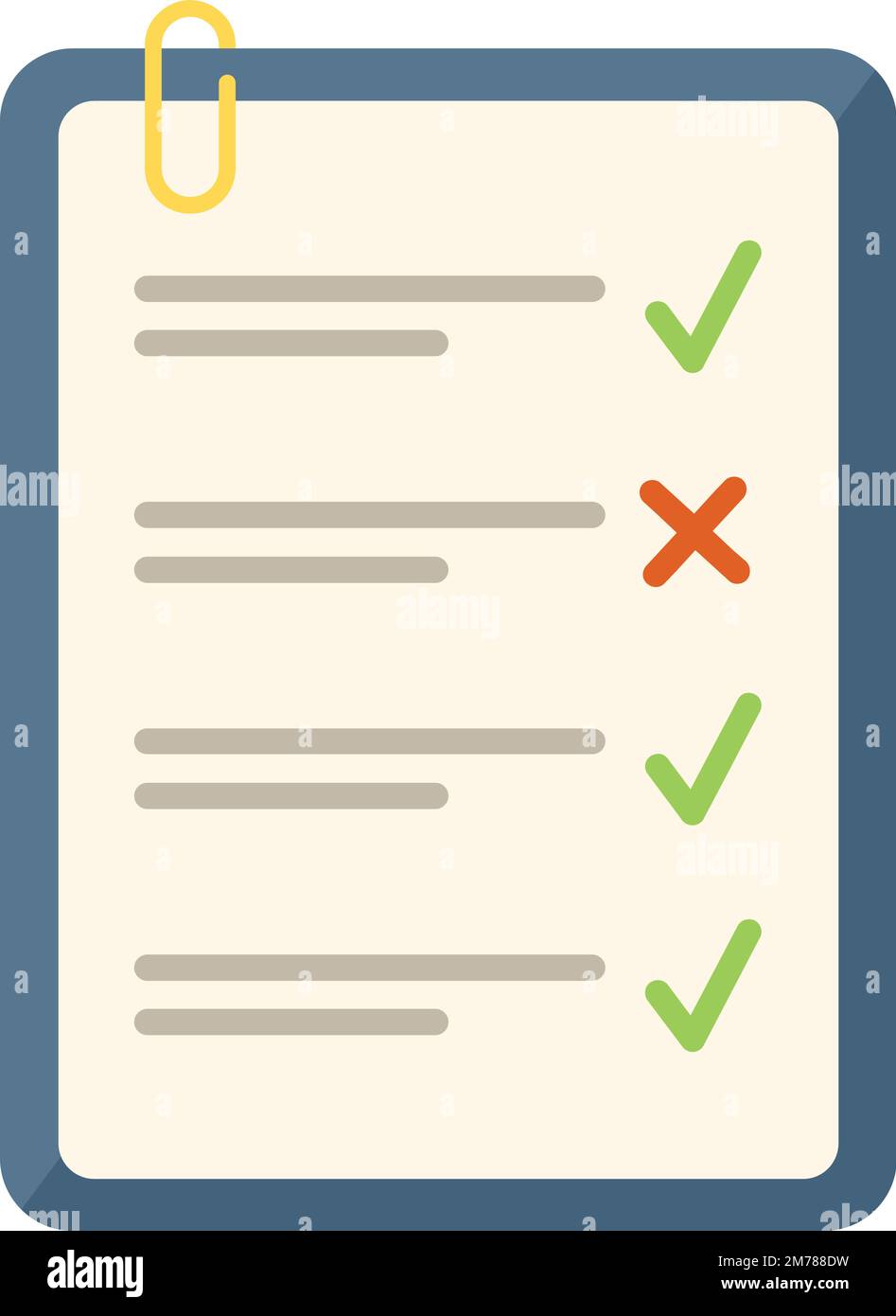 Survey test icon flat vector. Answer paper. Check form isolated Stock ...