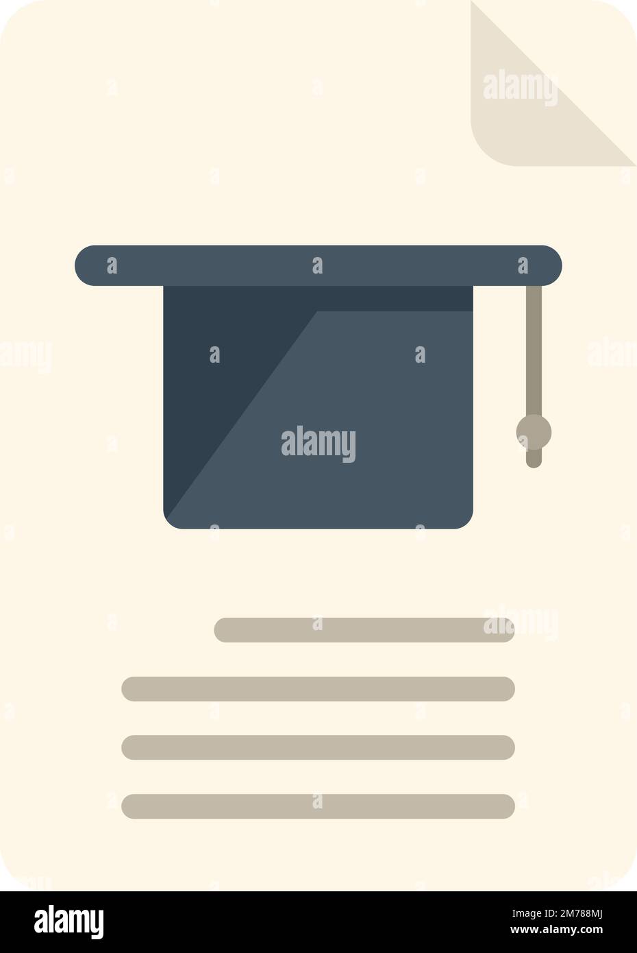 Graduation test icon flat vector. School exam. Paper check isolated ...