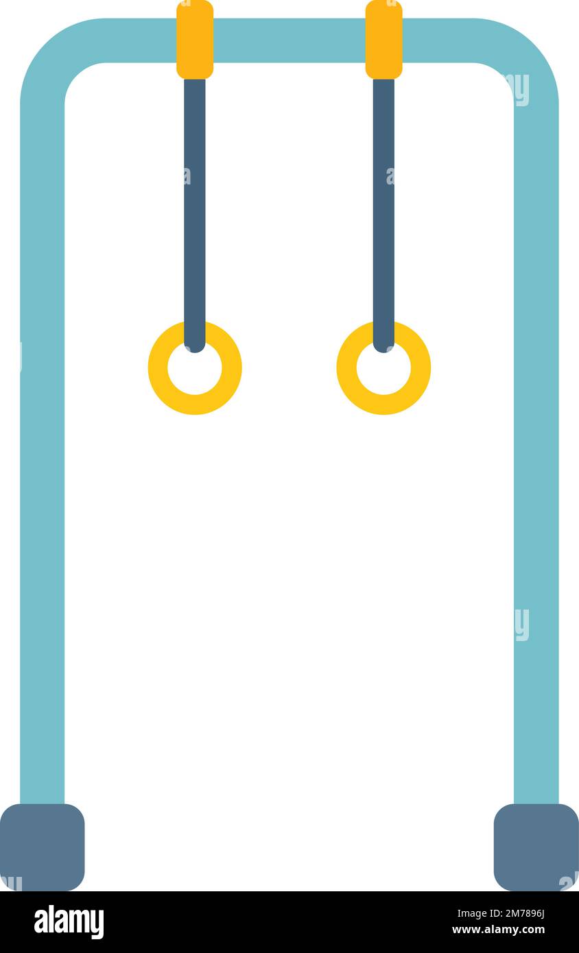 Gym rings icon flat vector. Room hall. Sport school isolated Stock ...