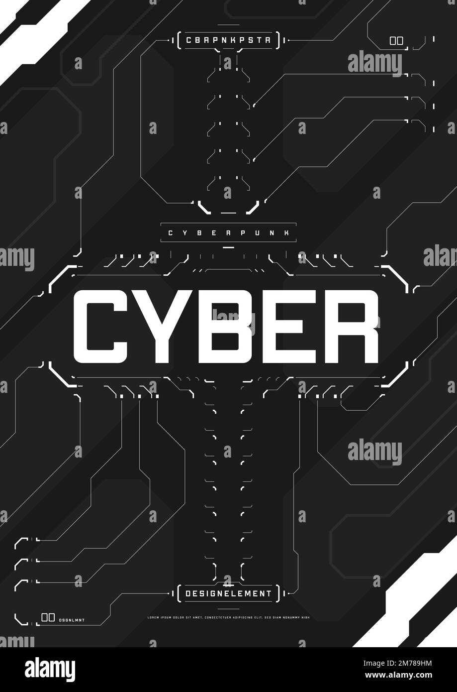 Cyberpunk futuristic poster. Modern cyberpunk design for web and print ...