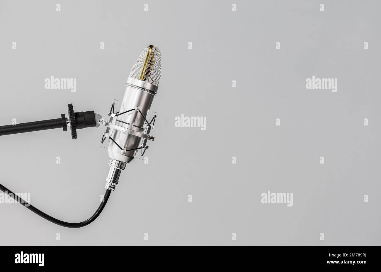 Professional studio microphone isolated on grey background. Studio Mic ... Professional studio microphone isolated on grey background. Studio Mic ...