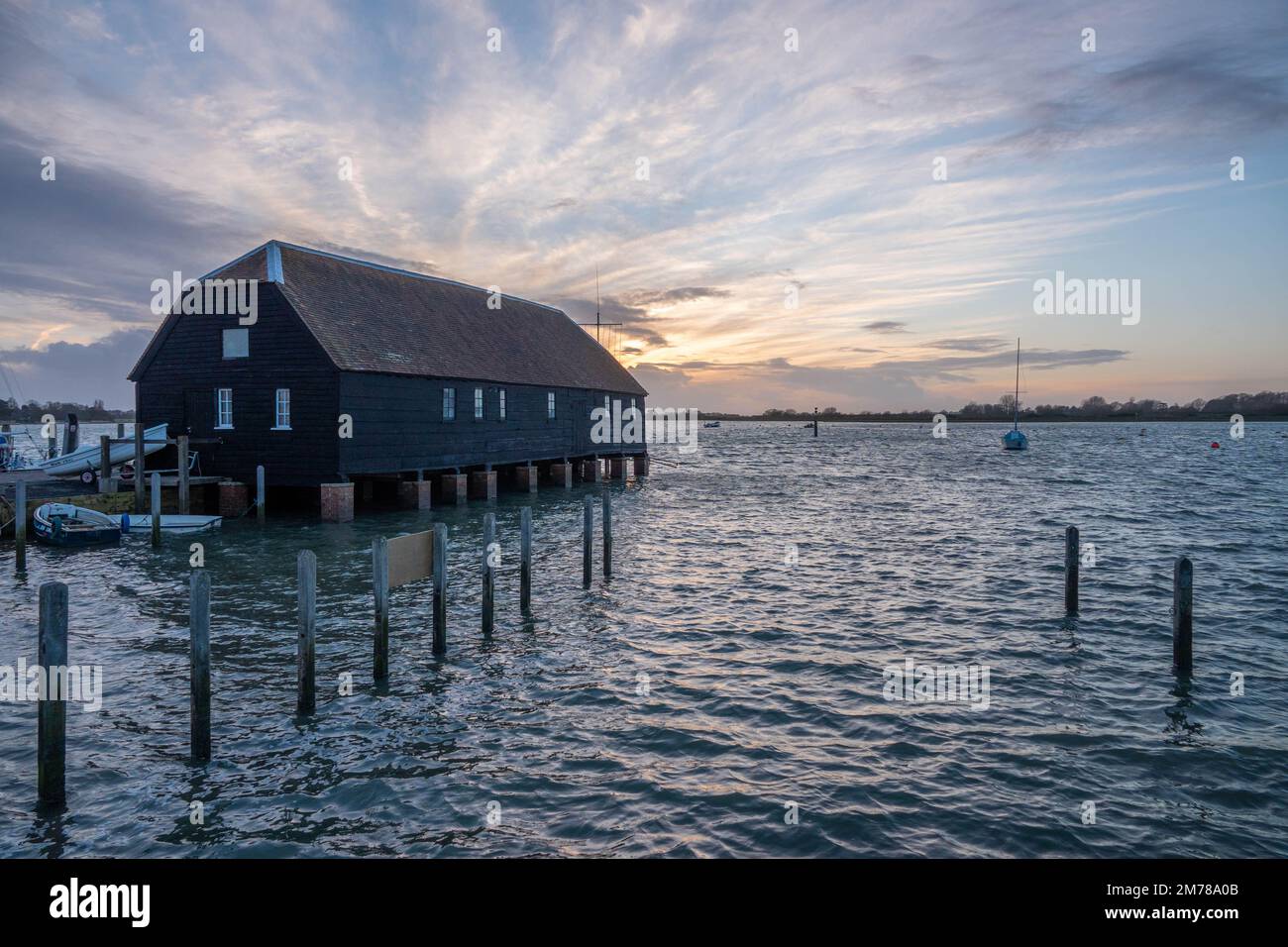 Raptackle wooden hut in Bosham West Sussex England over the sea with ...