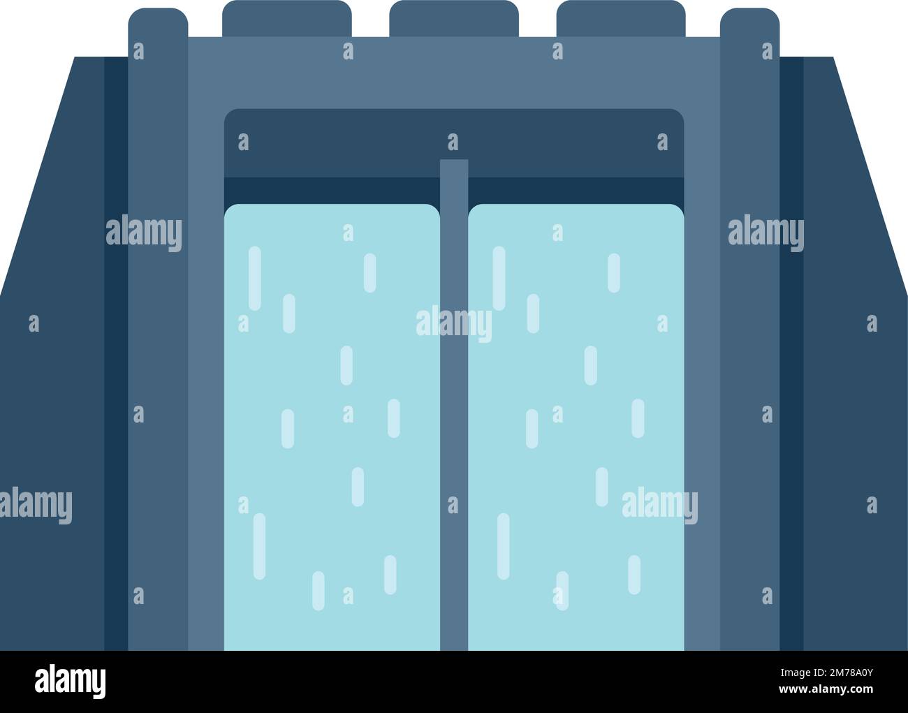 Hydro station icon flat vector. Power energy. Water plant isolated ...