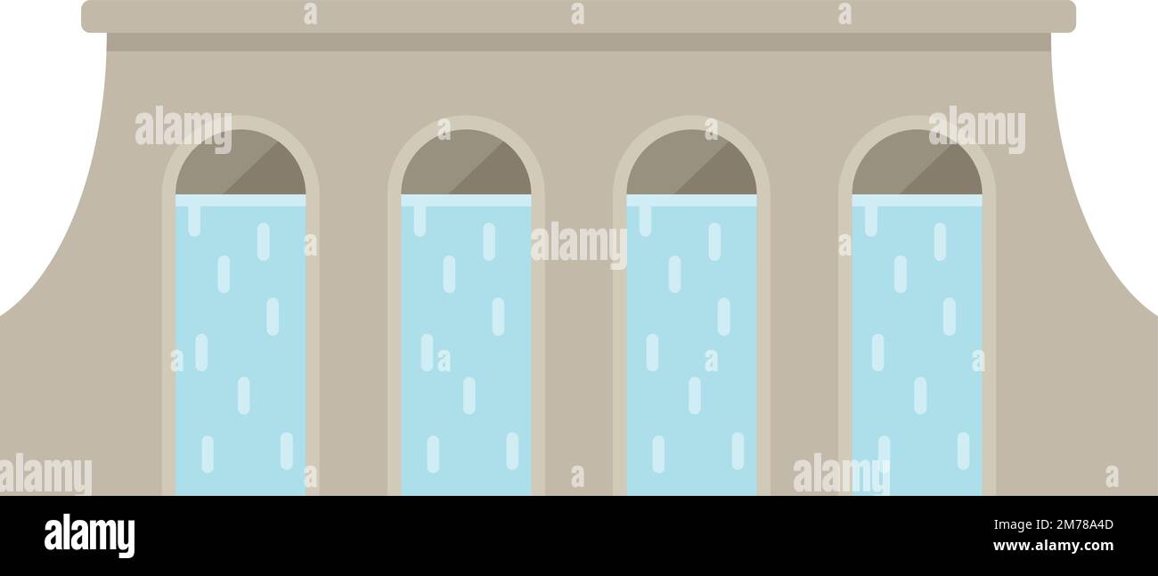 Hydroelectric icon flat vector. Hydro plant. Electric turbine isolated Stock Vector Image & Art ...