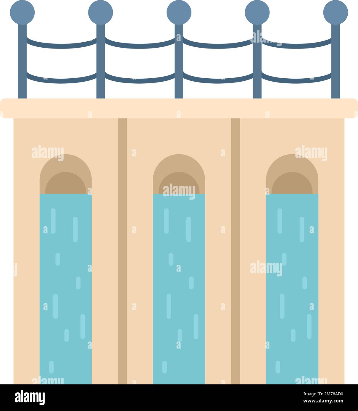 Electric water turbine icon flat vector. Hydro plant. Station generator ...