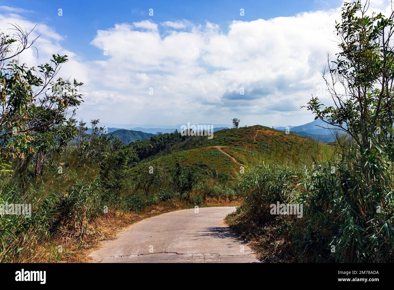 Beautiful landscape of Noen Chang Suek (Battle Elephant Hill) mountain ...