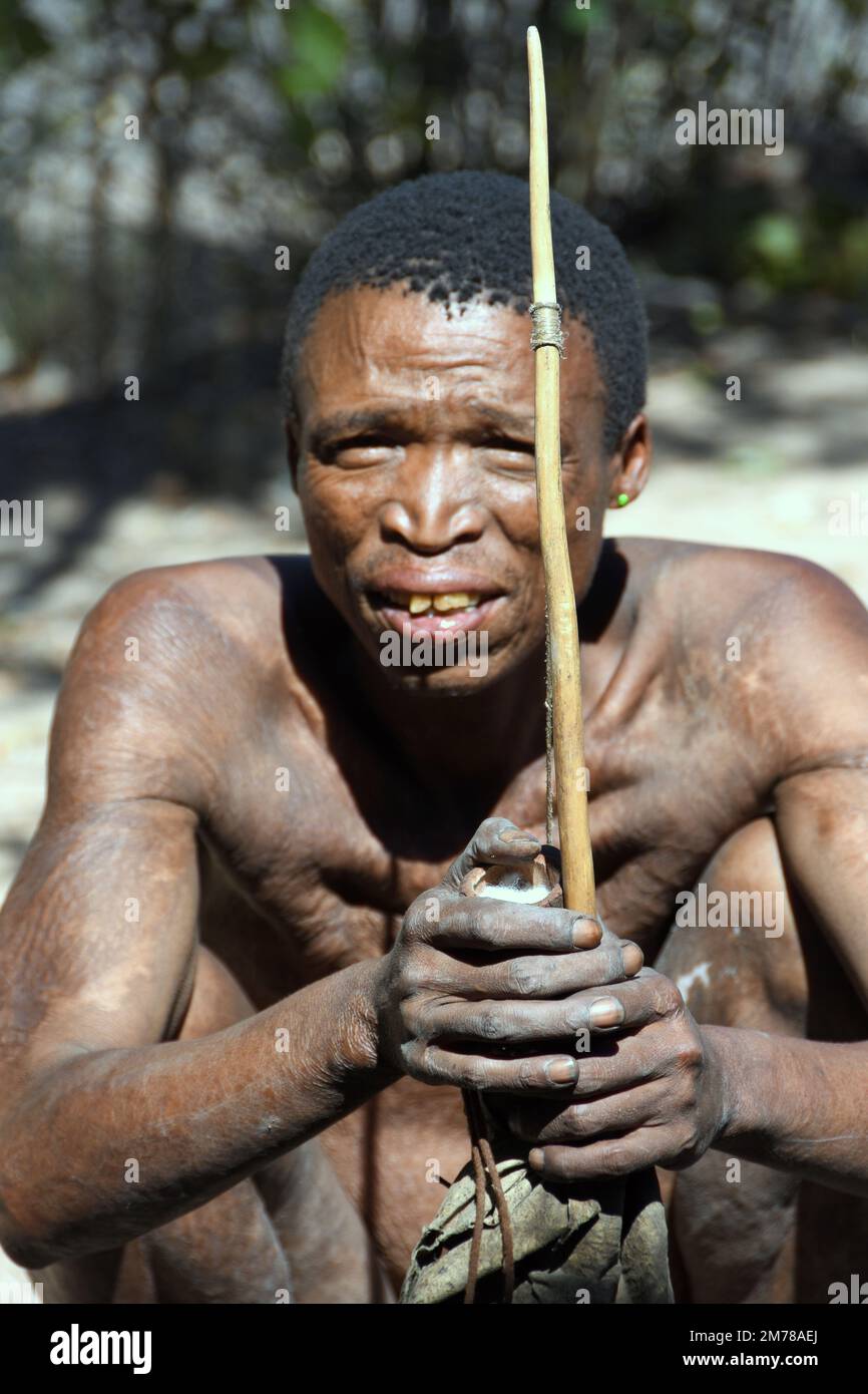 Faces of the World: Bushman of the Kalihari Stock Photo - Alamy