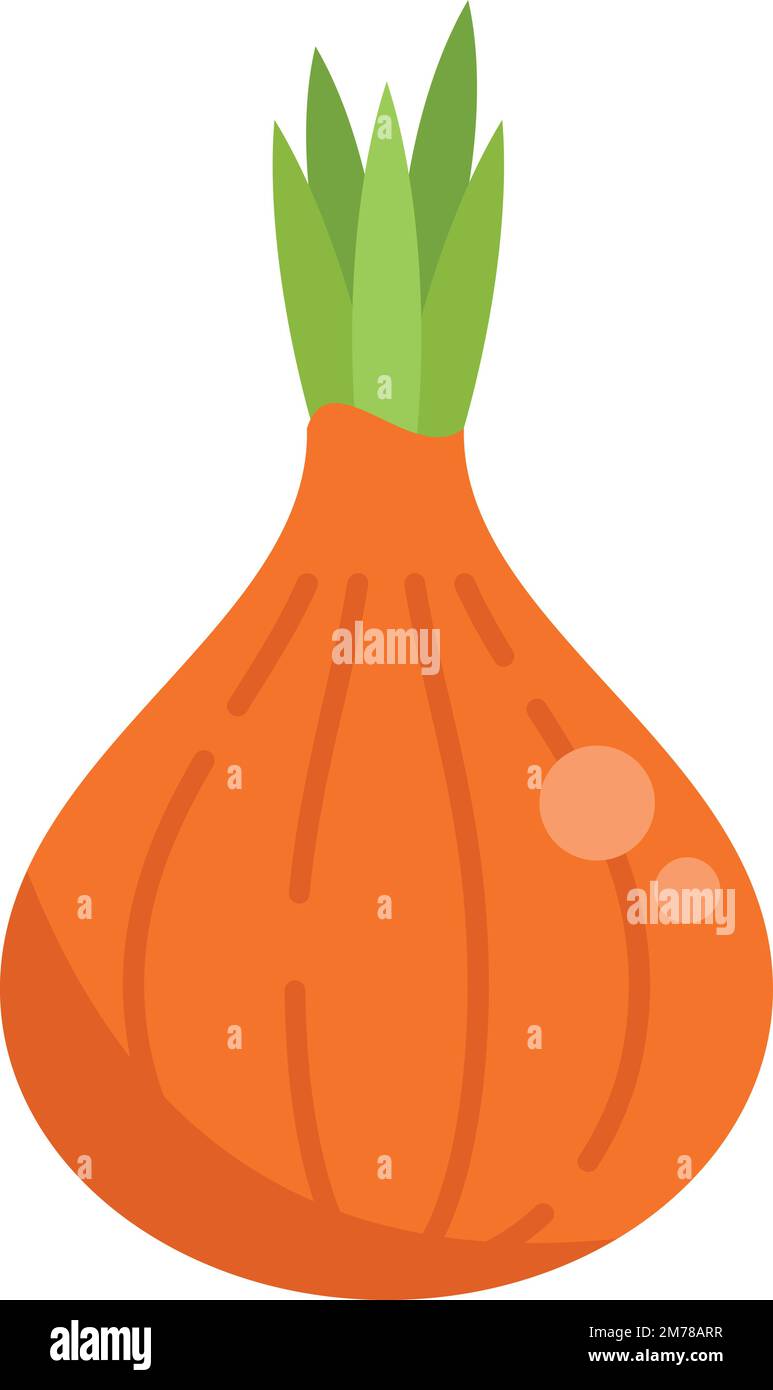 Onion icon flat vector. Organic farm. Farming food isolated Stock ...
