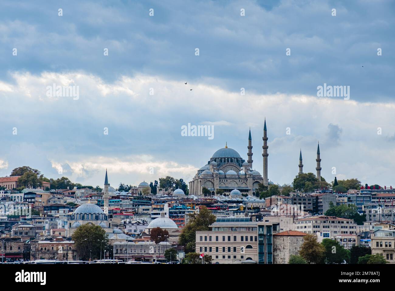 Istanbul, Turkey - Oktober 1, 2021. Istanbul cityscape with boats and ...