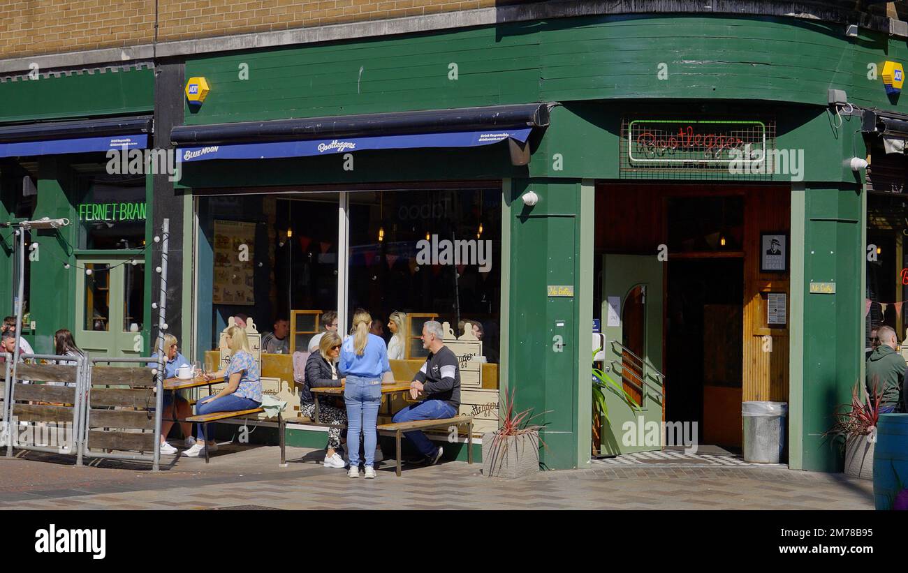 Small cafe in the city center of Belfast - BELFAST, UK - APRIL 25, 2022 ...