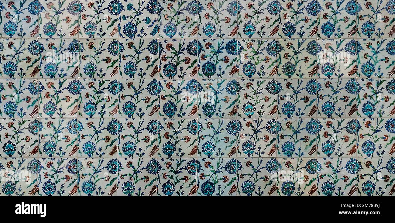 The texture of the ceramic tiles in the oriental style. Turkish ceramic ...