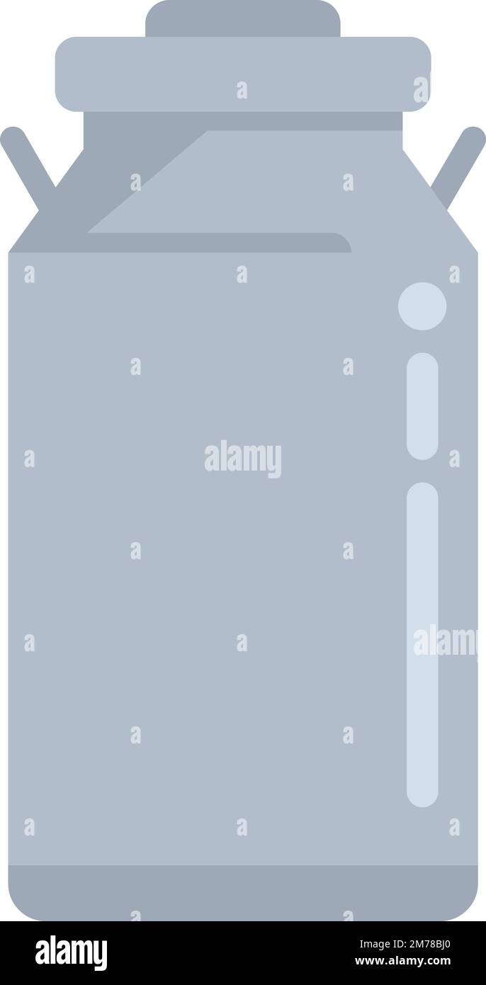 Milk pot icon flat vector. Eco farm. Garden farming isolated Stock ...