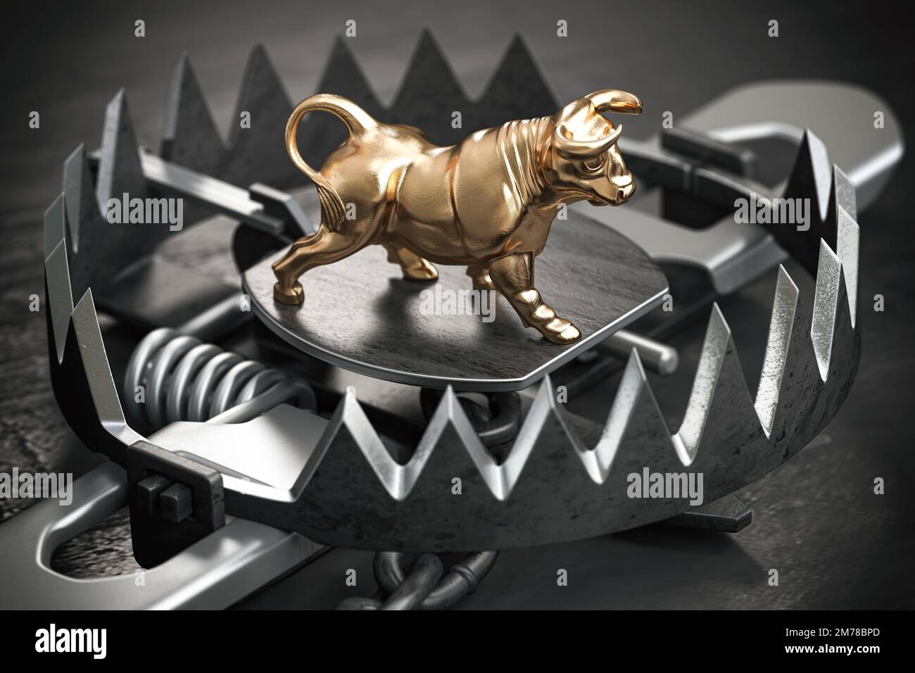 Bull trap. Trading, investing nvesting and financial market concept. 3d ...