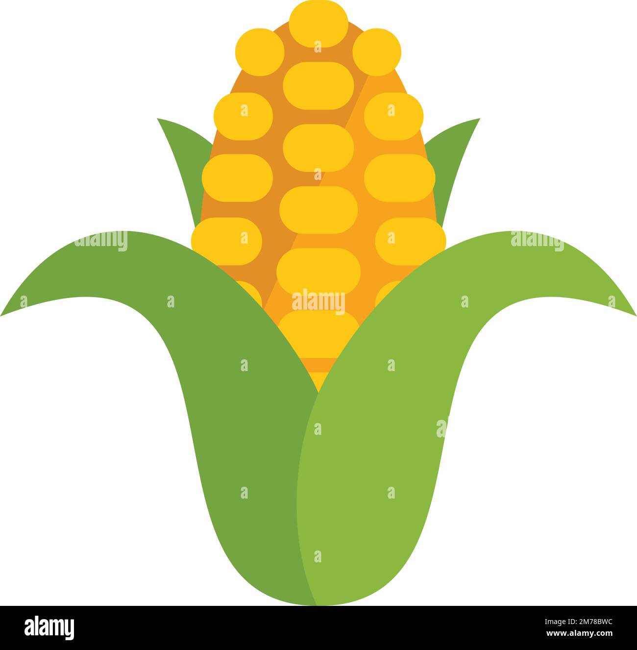 Eco corn icon flat vector. Animal organic. Garden food isolated Stock ...
