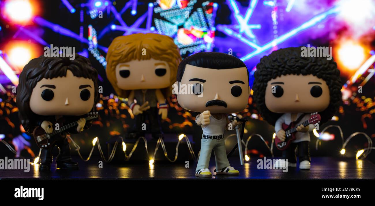 Washington, U.S. - December 29, 2022: Funko POP vinyl figures of Queen ...